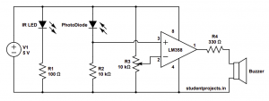 Reverse Car Parking Sensor Circuit | Student Projects